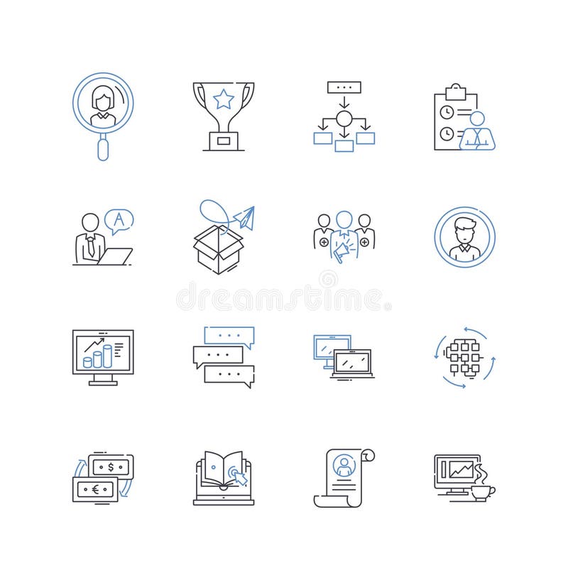 Firm Routine Line Icons Collection. Discipline, Consistency, Commitment ...