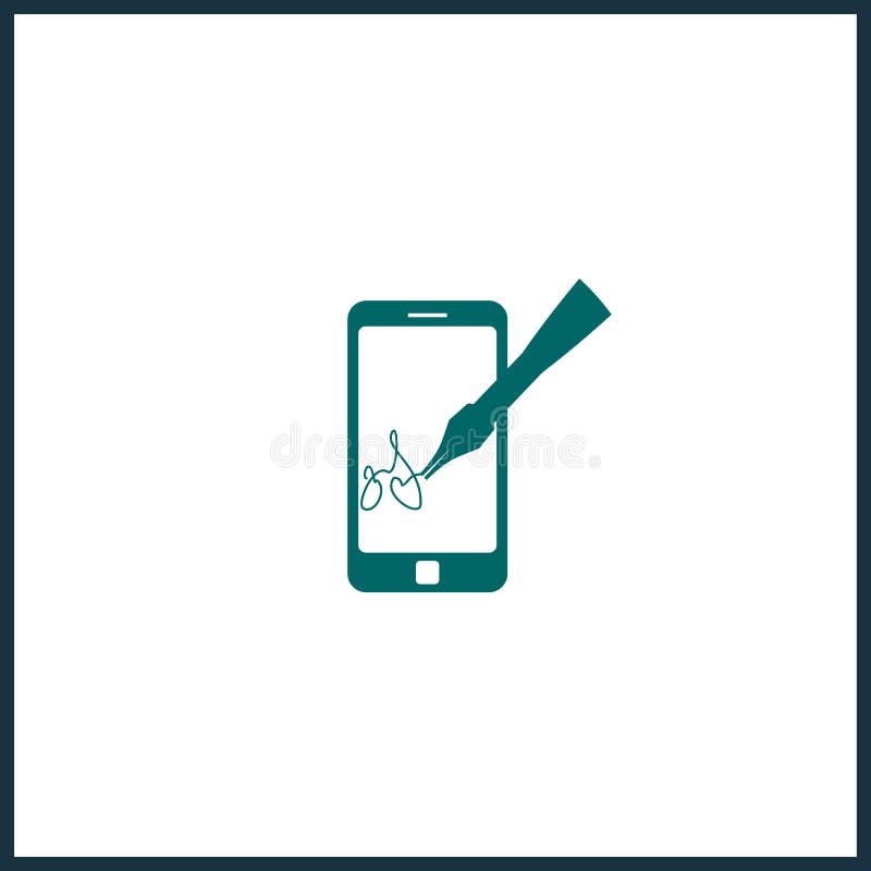 Firma Digital En El Panel De Signos. Icono De Stylus Vector Icono ...