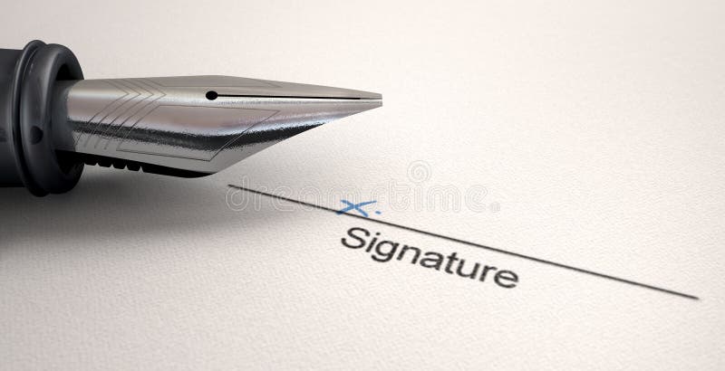 Firma X E Penna Stilografica Immagine Stock - Immagine di documento ...