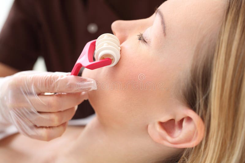 Firming face massage. stock photo. Image of nurses, beautiful - 87499372