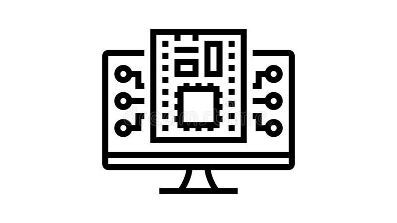 Software Erp Line Icon Animation Stock Footage - Video of software ...