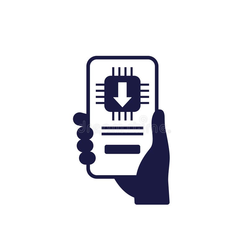 Firmware Update Icon, Smart Phone in Hand Vector Stock Vector ...