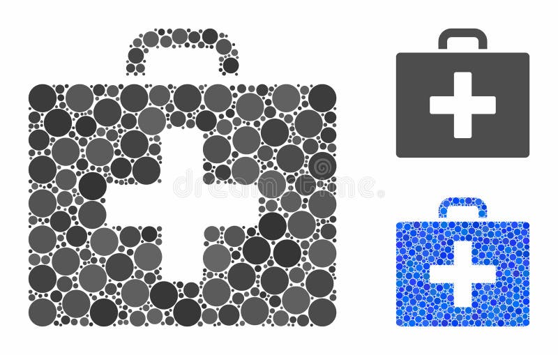 First Aid Bag Composition Icon of Round Dots Stock Vector ...