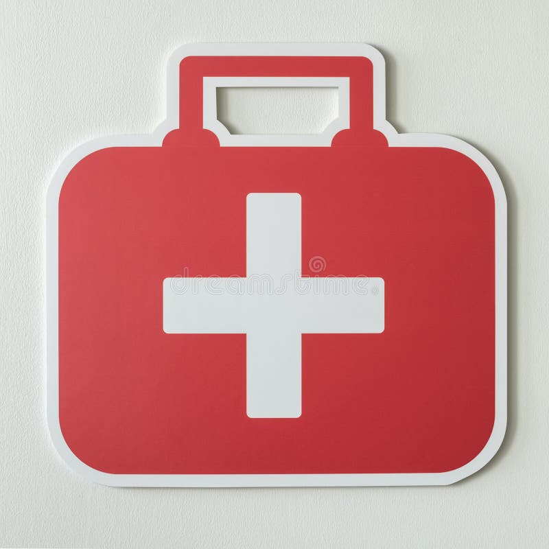 First Aid Bag Paper Craft Icon Stock Illustration - Illustration of ...