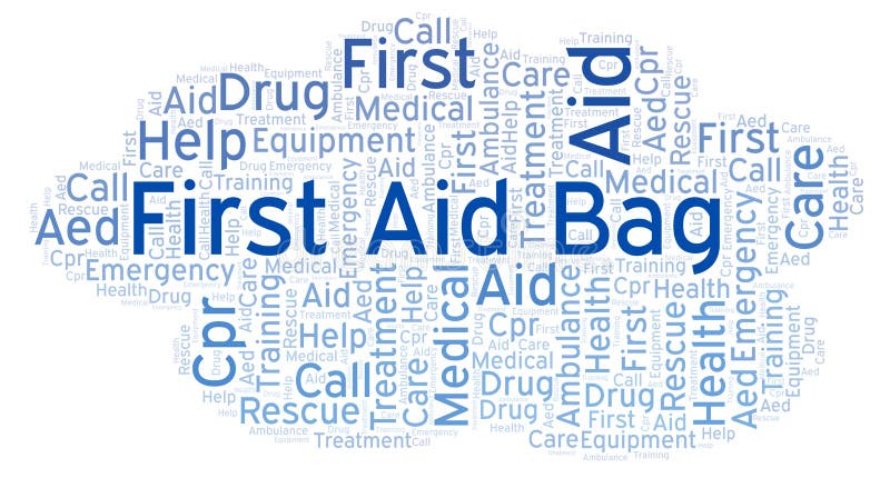 First Aid Bag Word Cloud, Made with Text only. Stock Illustration ...