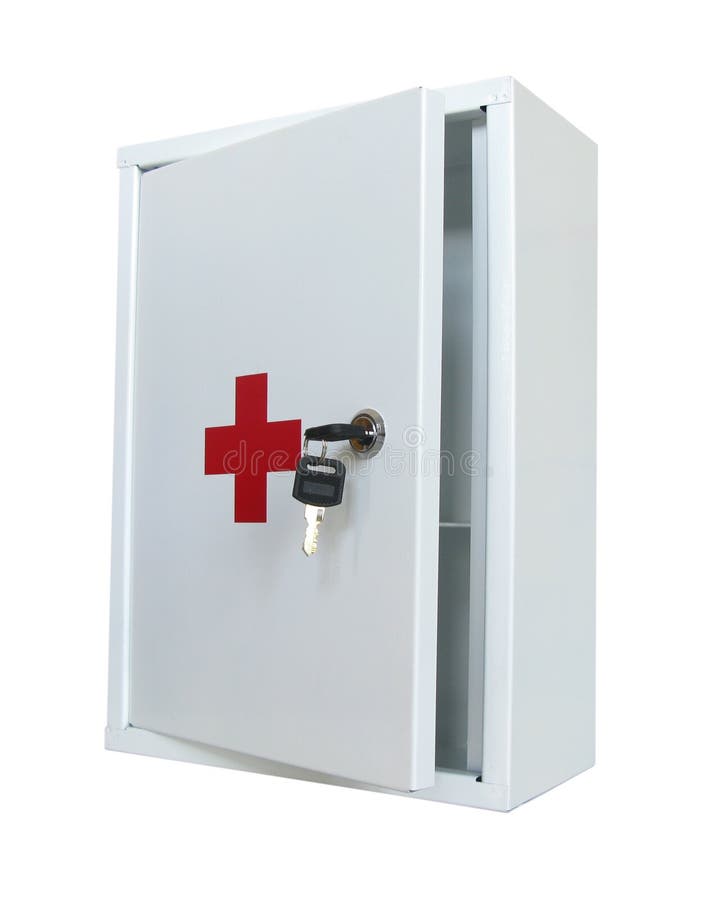 First aid box stock image. Image of wall, medication - 10453317