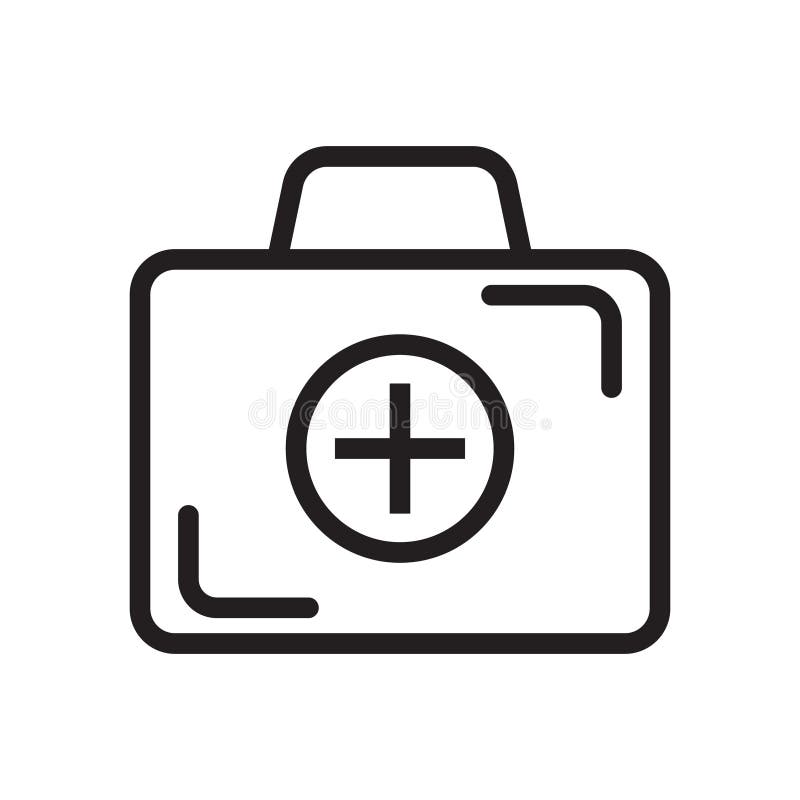 First Aid Box Icon, Medical Briefcase Line Icon. Stock Vector ...