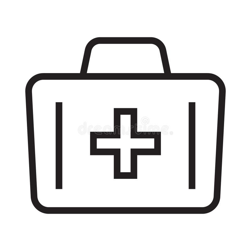 First Aid Box Icon, Medical Briefcase Icon. Stock Vector - Illustration ...
