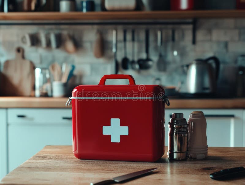 First Aid Box on Kitchen Counter Stock Photo - Image of generated ...