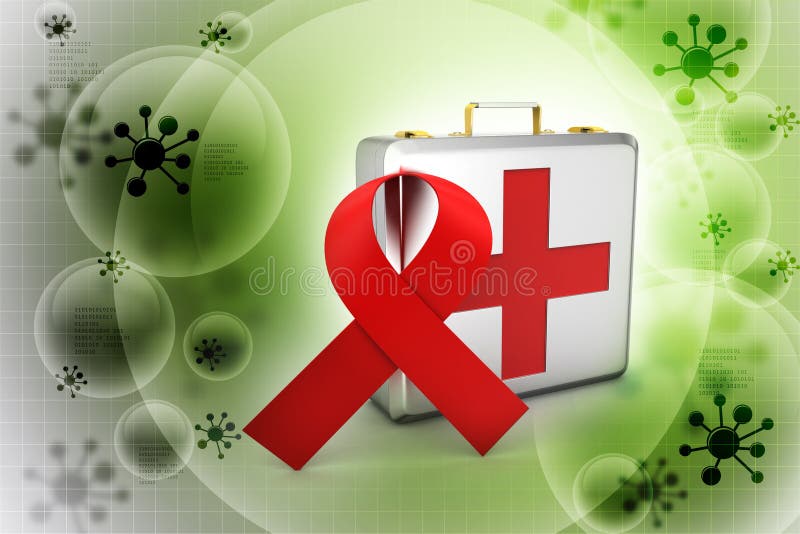 First Aid Box With Red Ribbon Stock Illustration - Illustration of ...