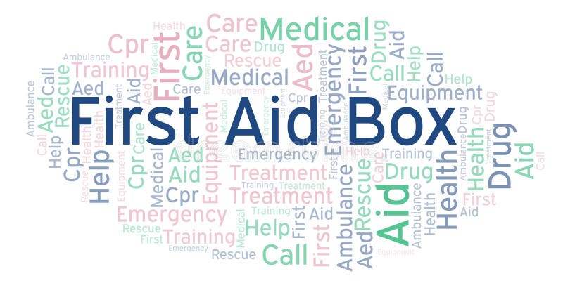 First Aid Box Word Cloud, Made with Text only. Stock Illustration ...