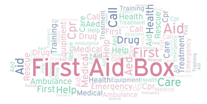 First Aid Box Word Cloud, Made with Text only. Stock Illustration ...