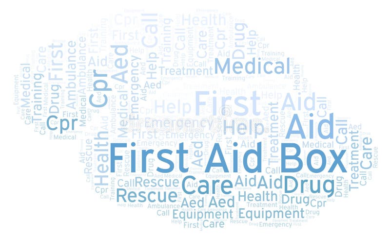 First Aid Box Word Cloud, Made with Text only. Stock Illustration ...