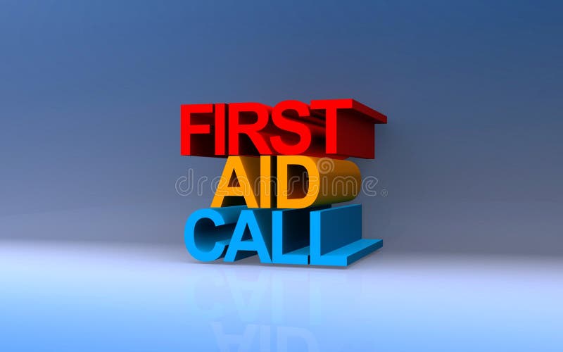 First aid call on blue stock illustration. Illustration of situation ...