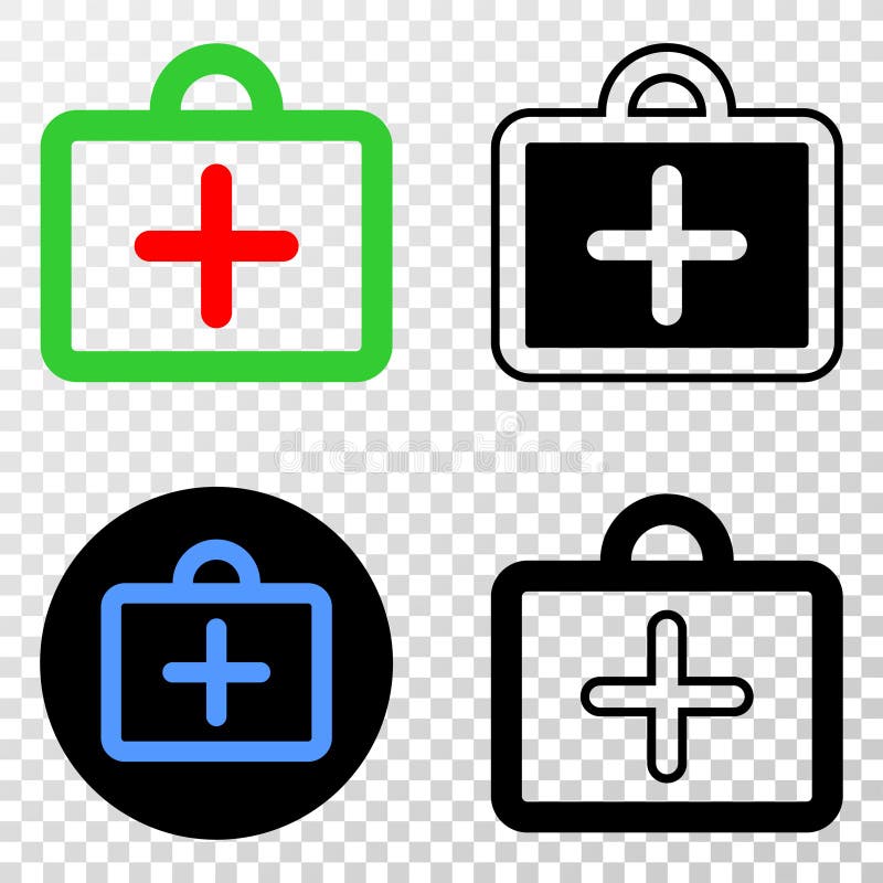 First-Aid Case Vector EPS Icon with Contour Version Stock Vector ...