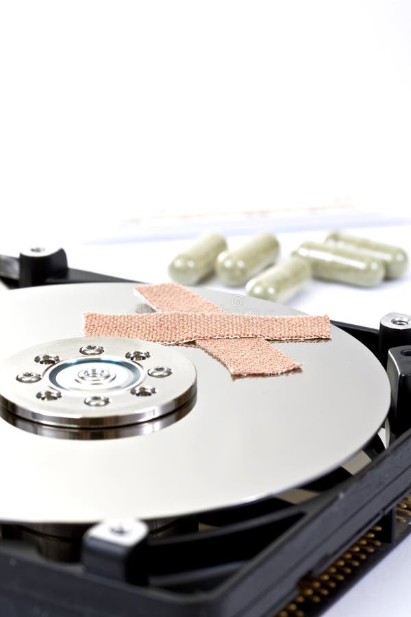First Aid for Computer Hard Disk Crash Stock Photo - Image of illness ...