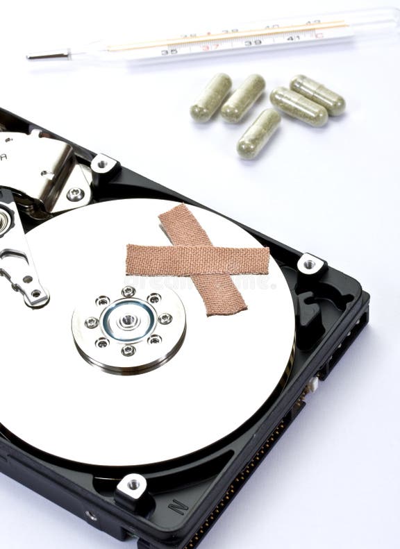 First Aid for Computer Hard Disk Crash Stock Image - Image of damaged ...