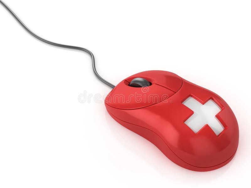 3d First Aid Box and Computer Mouse Stock Illustration - Illustration ...