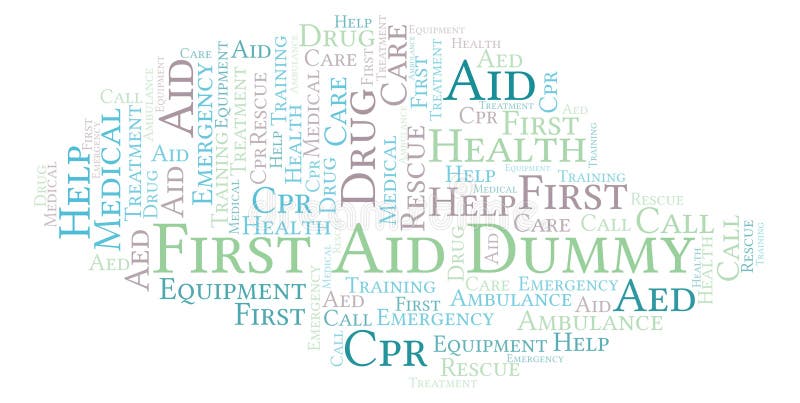 First Aid Dummy Word Cloud, Made with Text only. Stock Illustration ...