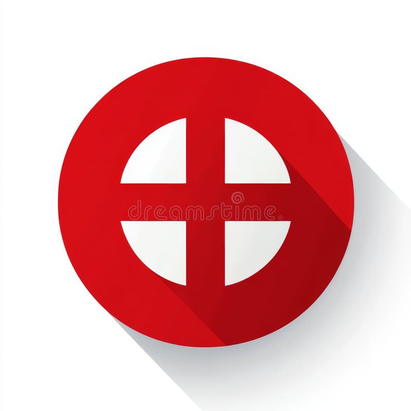 First Aid Emergency Icon: Medical Cross Inside a Red Circle with a ...