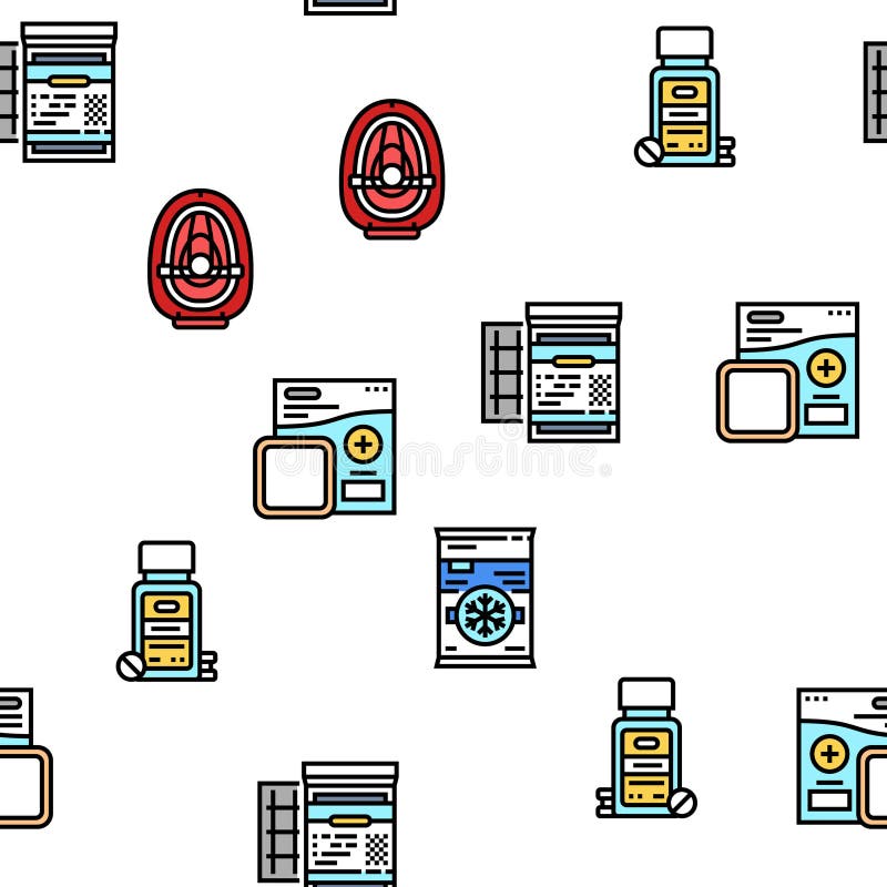 First Aid Emergency Medical Vector Seamless Pattern Stock Vector ...