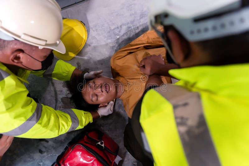 First Aid Factory Team, Start Compressions Using Both Hands - 30 Times ...