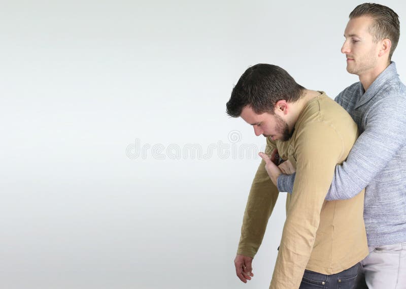 First Aid Gesture for Someone Who is Choking Stock Image - Image of ...