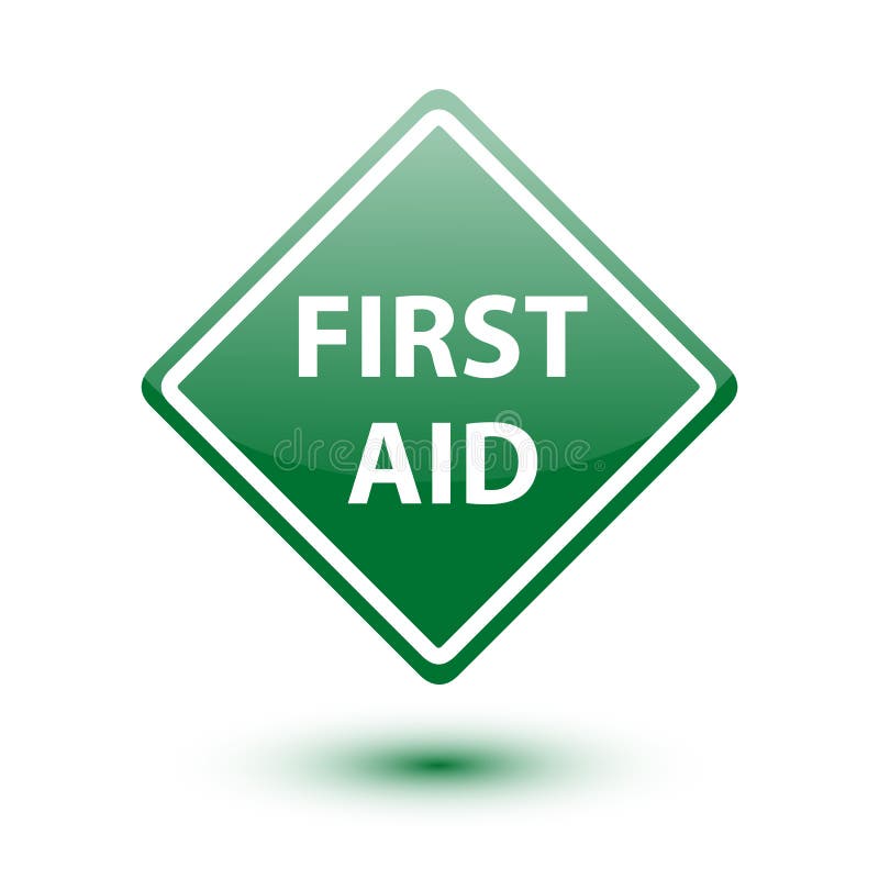 First Aid Green Sign on White Stock Vector - Illustration of doctor ...