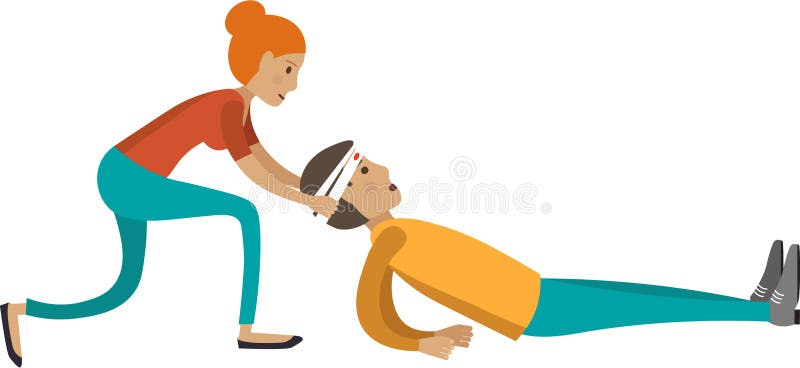 First Aid for Head Concussion Vector Icon Isolated on White Stock ...