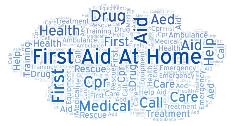First Aid at Home Word Cloud, Made with Text only. Stock Illustration ...
