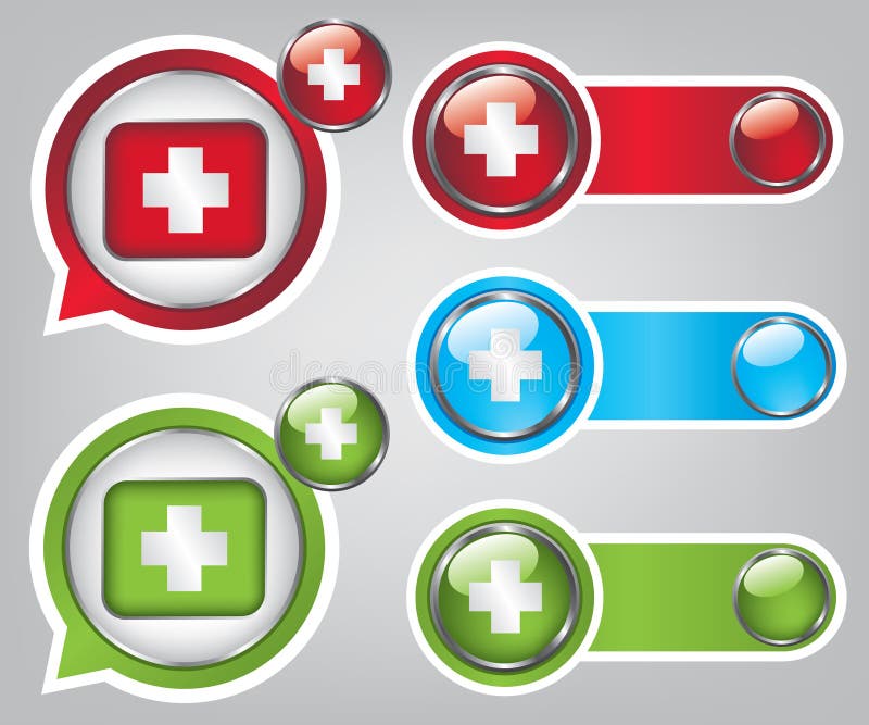 First Aid Icon Buttons Illustration Stock Vector - Illustration of ...
