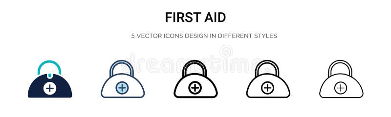 First Aid Icon in Filled, Thin Line, Outline and Stroke Style. Vector ...