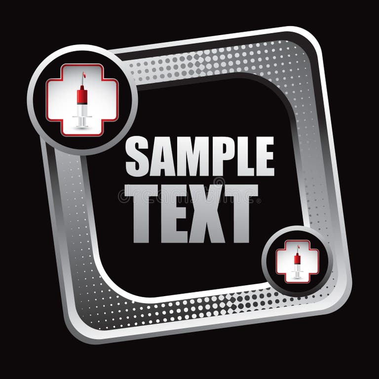 First Aid Icon with Syringe on Tilted Web Icon Stock Vector ...