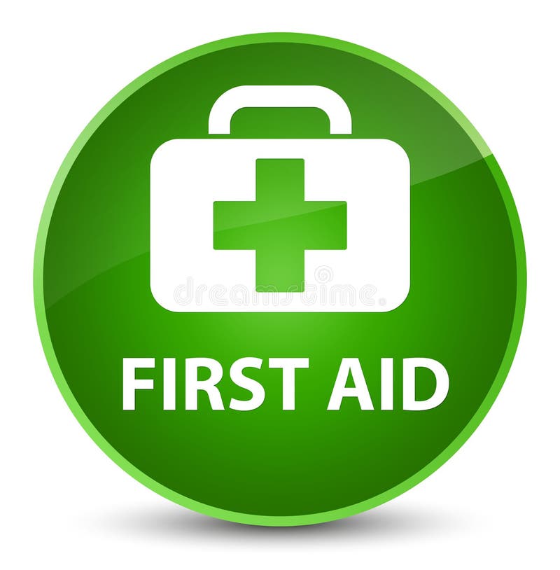 First Aid Elegant Green Round Button Stock Illustration - Illustration ...