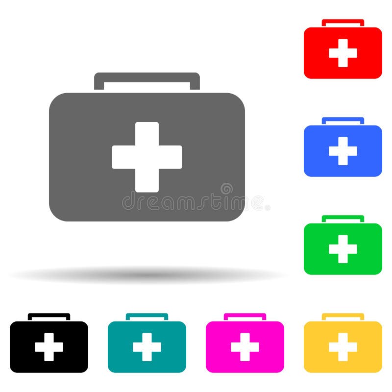 First Aid Kid Multi Color Style Icon. Simple Thin Line, Outline Vector ...