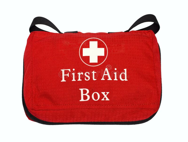 Red First Aid Emergency Kit Stock Image - Image of detail, healthcare ...