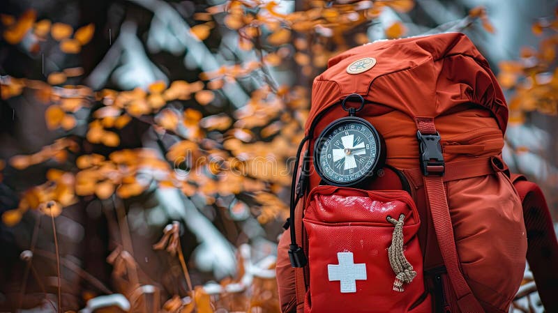 First Aid Kit on the Background of the Forest. Selective Focus Stock ...