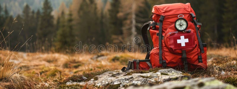 First Aid Kit on the Background of the Forest. Selective Focus Stock ...