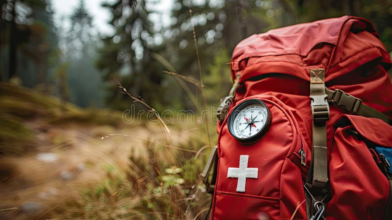 First Aid Kit on the Background of the Forest. Selective Focus Stock ...