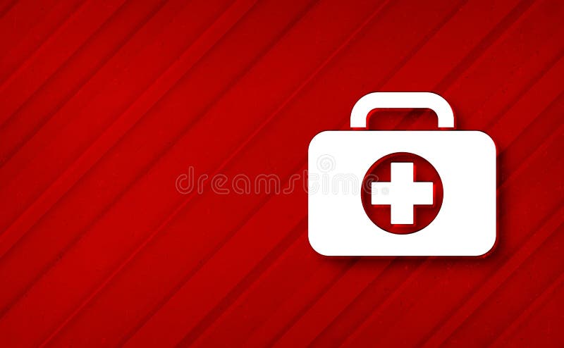 First Aid Kit Bag Icon Dreamy Abstract Red Background Diagonal Stripe ...