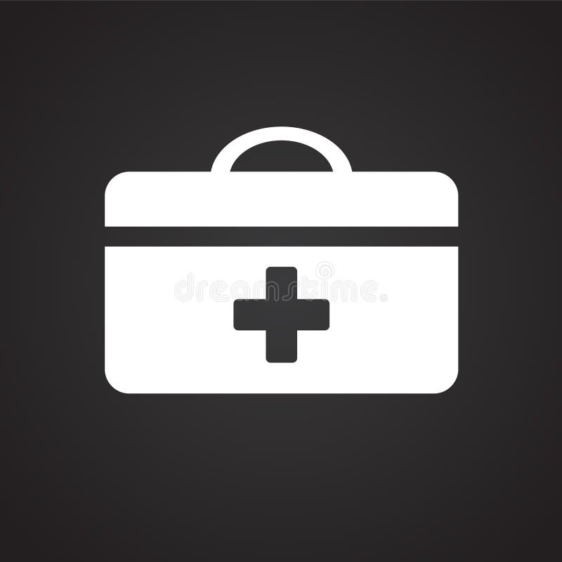 First Aid Kit on Black Background Stock Vector - Illustration of help ...