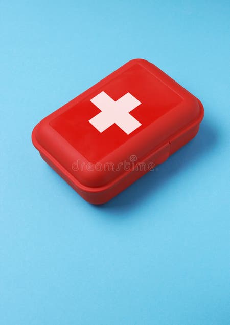 First Aid Kit on blue stock image. Image of health, pressure - 360935813