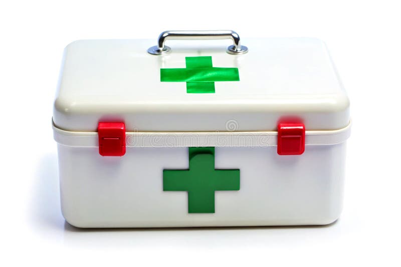 First Aid Kit Box, Isolated on White Background Stock Illustration ...