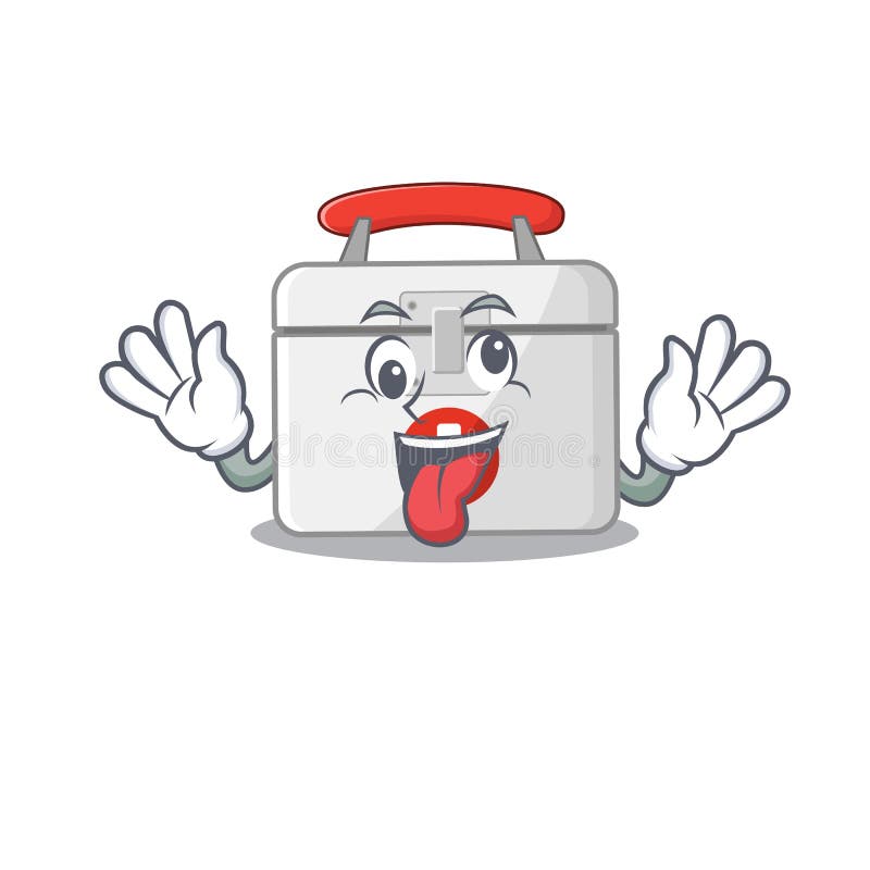 First Aid Kit Cartoon Character Style with a Crazy Face Stock Vector ...