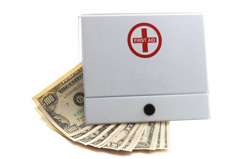 First aid Kit with Cash editorial stock photo. Image of cash - 1281898