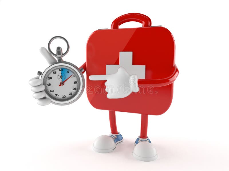 First Aid Kit Character with Question Mark Stock Illustration ...