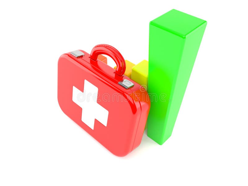 First aid kit with chart stock illustration. Illustration of diagram ...