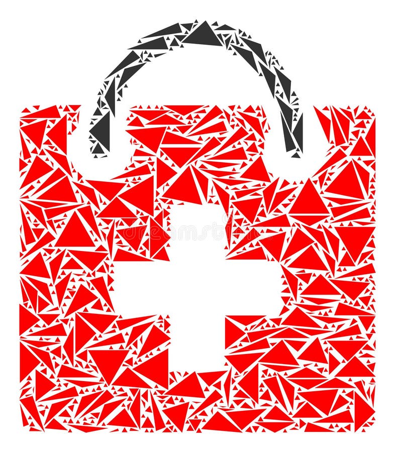 First Aid Kit Collage of Triangles Stock Vector - Illustration of ...