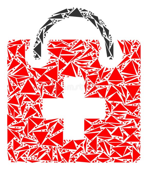 First Aid Kit Collage of Triangles Stock Vector - Illustration of ...