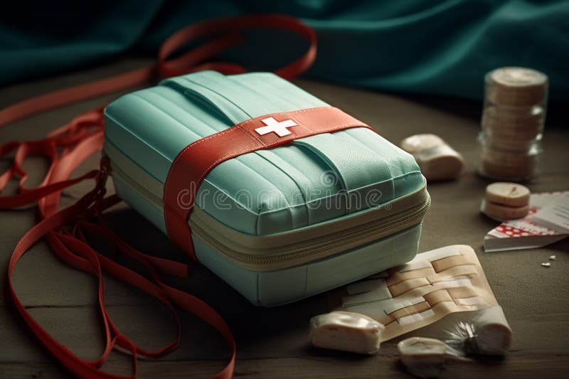 First Aid Kit Concept with Medical Bandages. Generative by Ai Stock ...